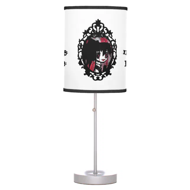 manga emo anime personalised bedroom lamp | Zazzle