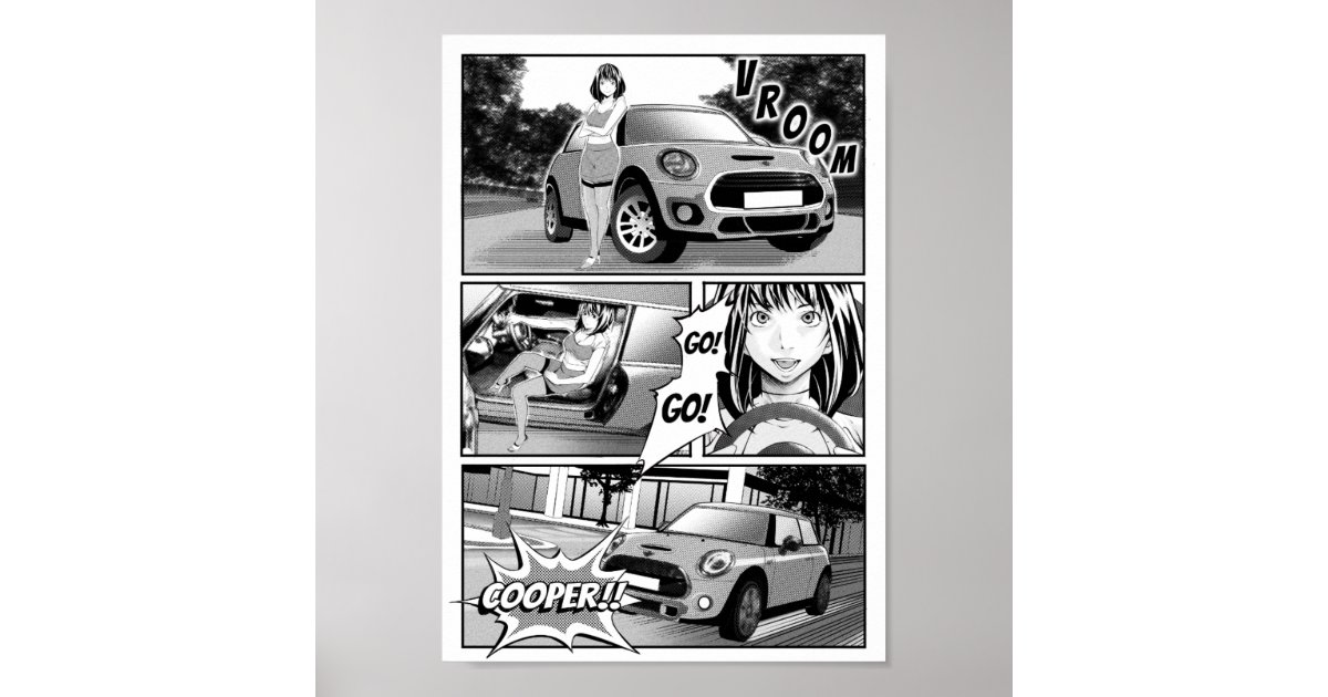 Manga Mini Cooper Poster | Zazzle