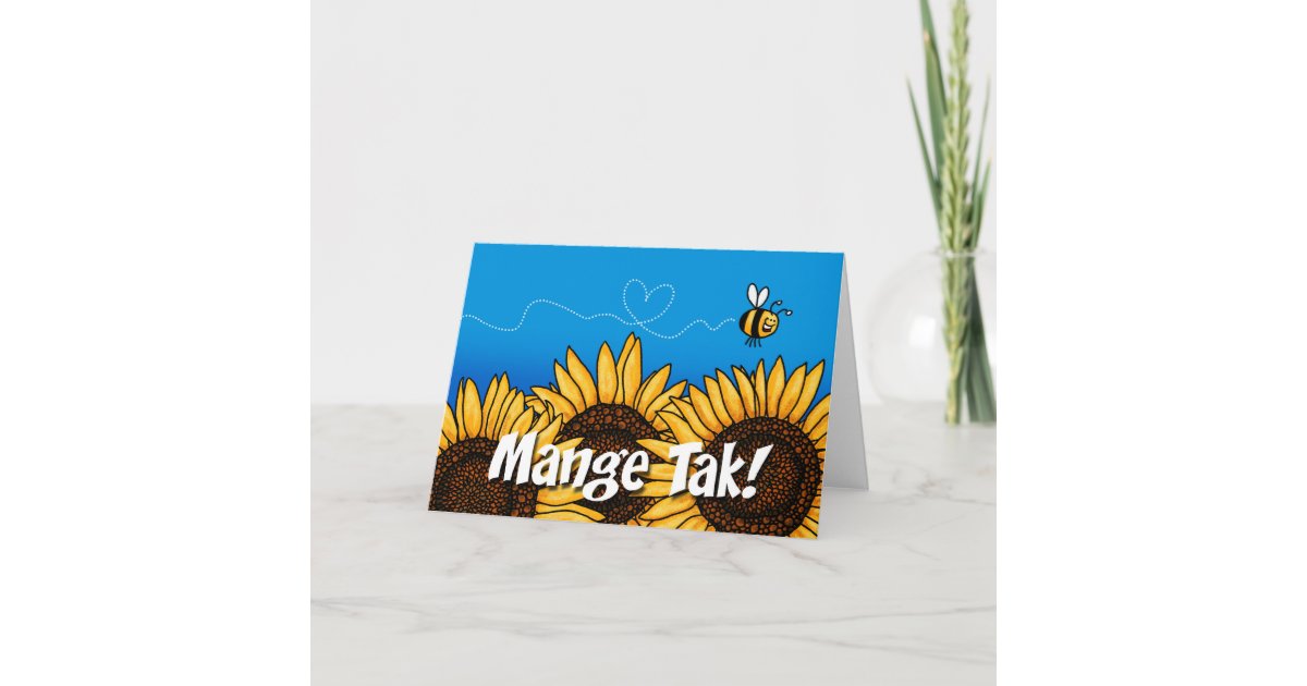 Mange Tak (Danish Thank you card) | Zazzle