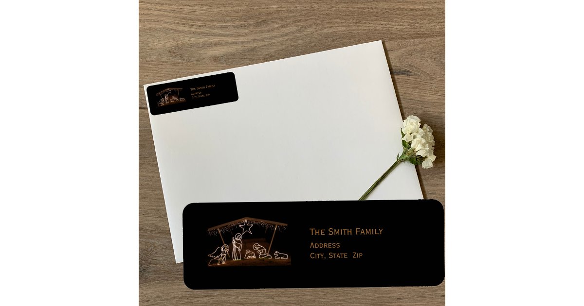 Manger Religious Christian Christmas Address Label | Zazzle