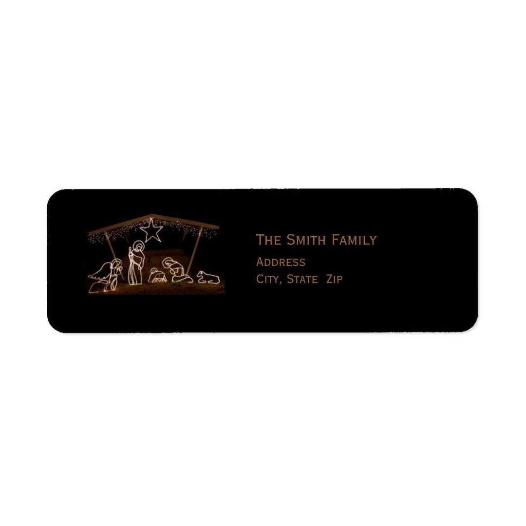 Manger Religious Christian Christmas Address Label | Zazzle