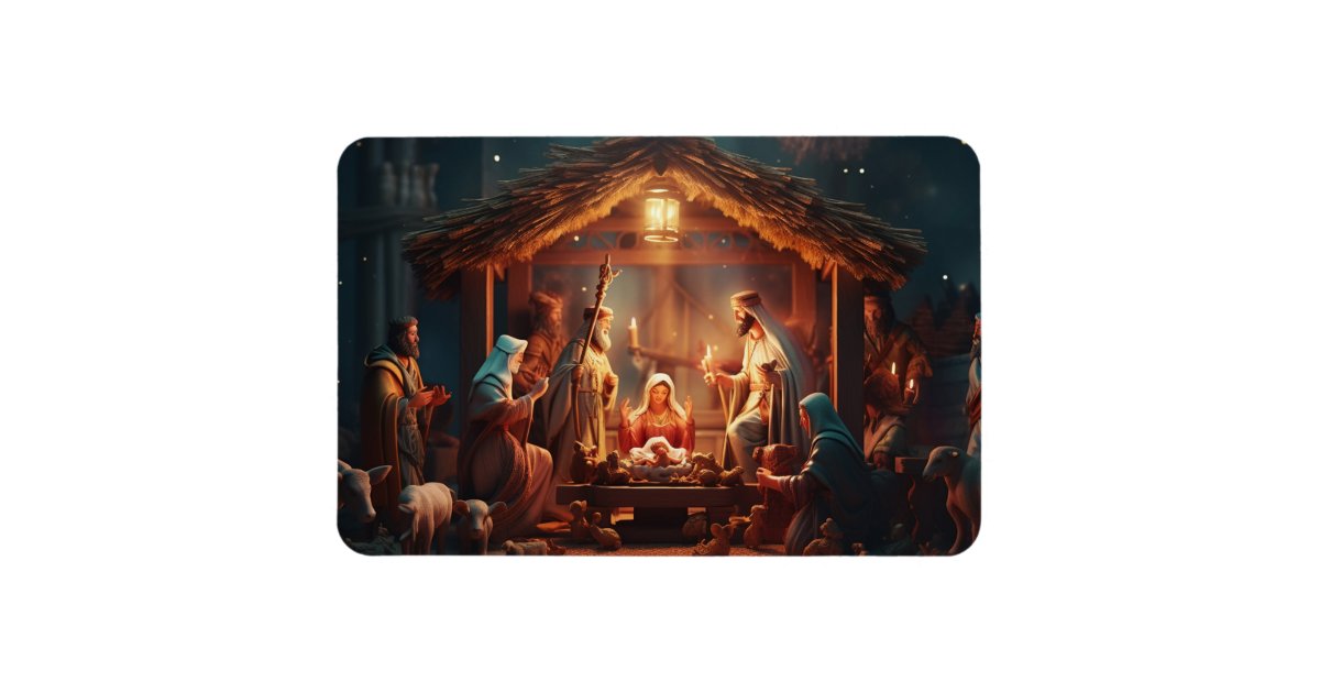 Manger Scene Magnet | Zazzle