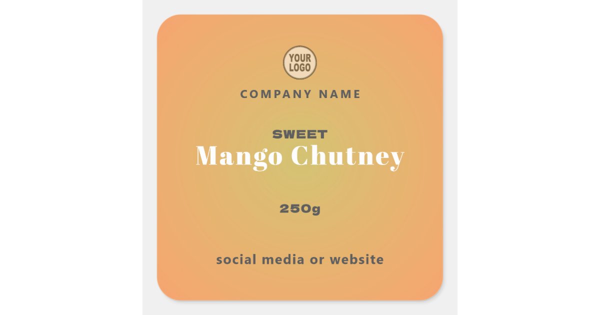 Mango Chutney Square Sticker | Zazzle