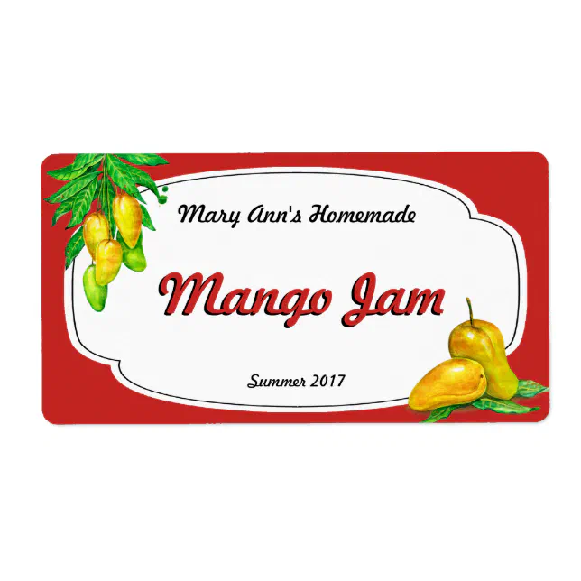 Mango Jam Canning Labels | Zazzle