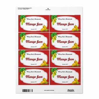 Mango Jam Canning Labels | Zazzle