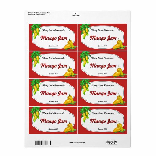 Mango Jam Canning Labels | Zazzle