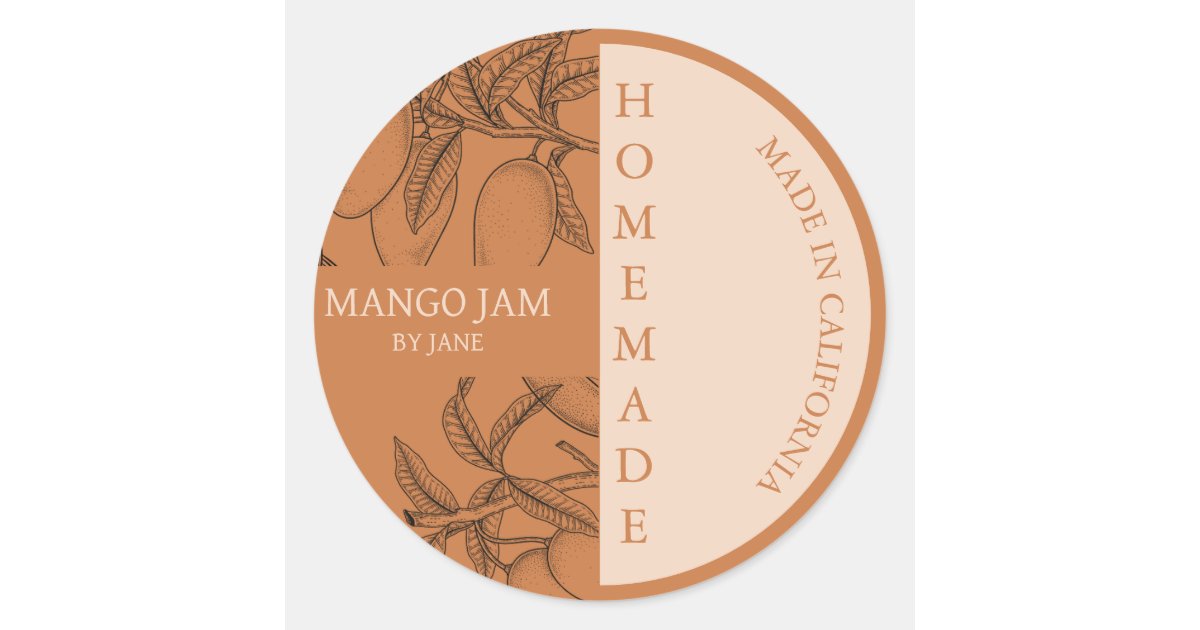 Mango Jam Modern Business Label | Zazzle