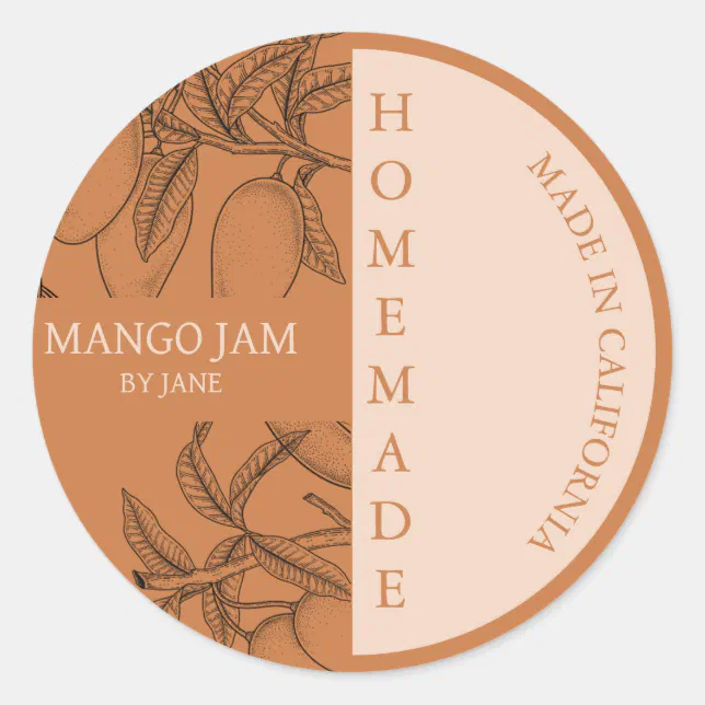 Mango Jam Modern Business Label | Zazzle