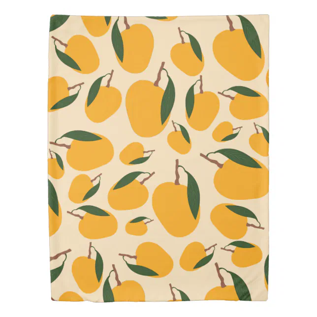 Mango Summer Fruit Pattern Duvet Cover | Zazzle