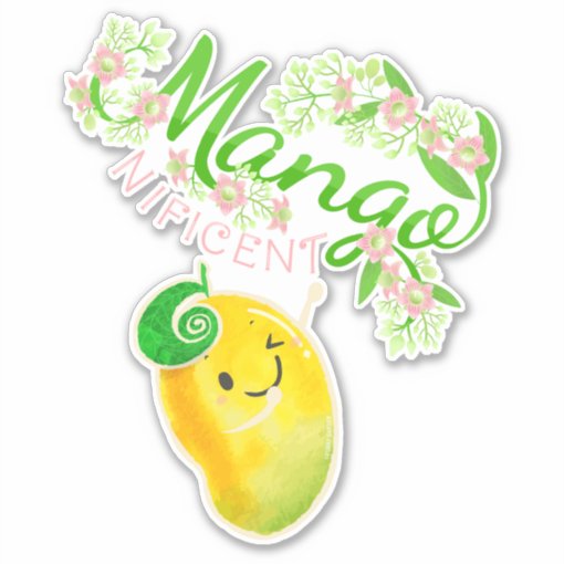 Mangonificent - Punny Garden Sticker | Zazzle