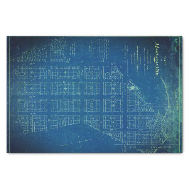 Manhattan Blueprint 18lb Decoupage Sheet | Zazzle
