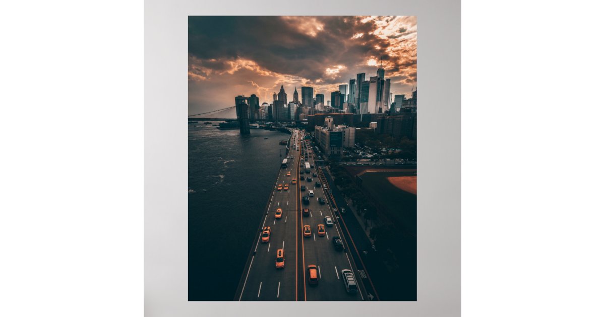 Manhattan City Aerial View Poster | Zazzle
