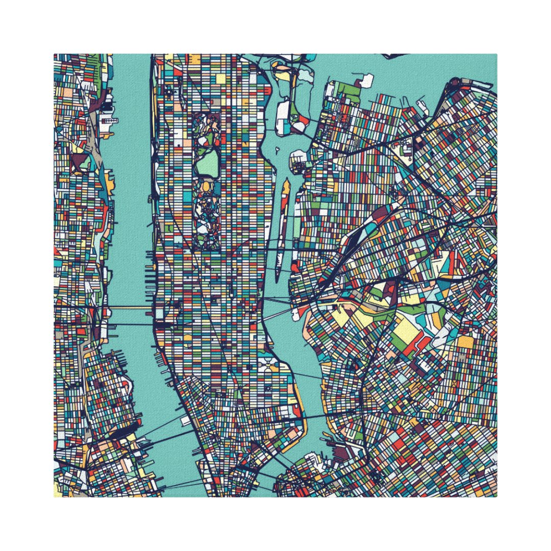 Manhattan New York Map Canvas Print | Zazzle