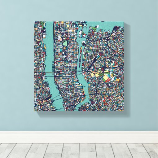 Manhattan New York Map Canvas Print | Zazzle