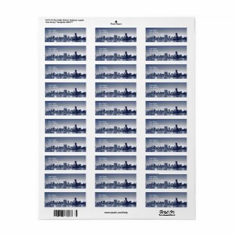 Manhattan Skyline At Night, New York City Label | Zazzle