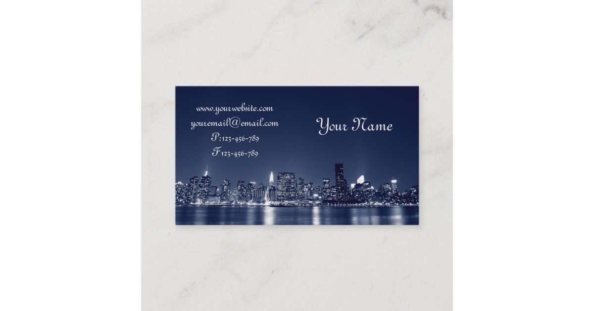 Manhattan Skyline, New York City Business Card | Zazzle
