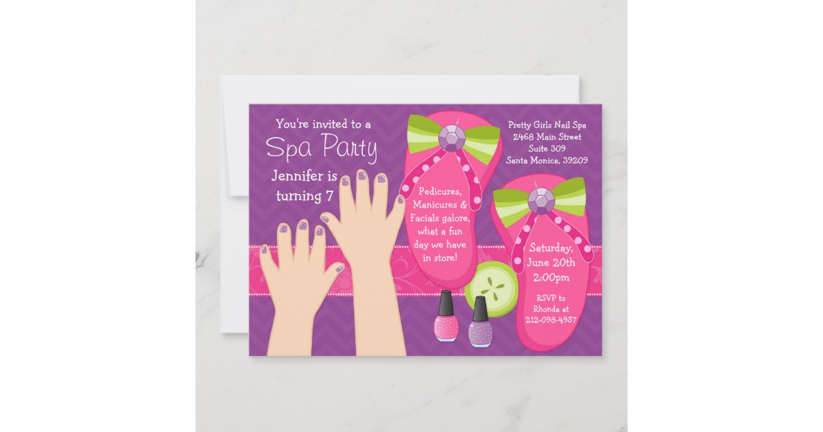 Mani Pedi Spa Birthday Party Invitation | Zazzle