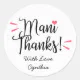 Mani Thanks Labels Stickers | Zazzle