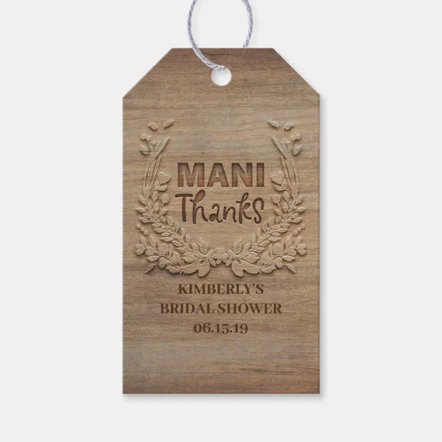 Mani Thanks Rustic Thank You Gift Tags | Zazzle