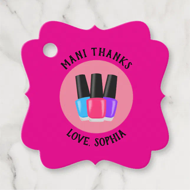 Mani Thanks Spa Party Favor Tags | Zazzle