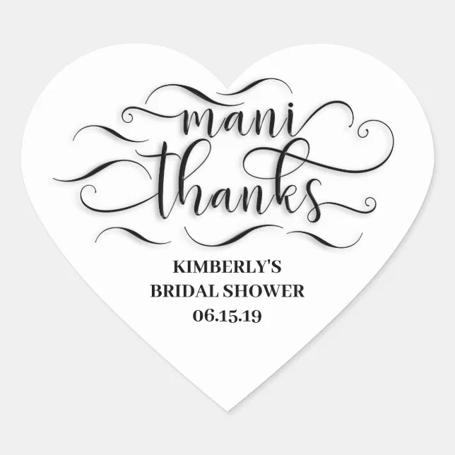 Mani Thanks - Thank You Heart Sticker | Zazzle Mani Thanks - Thank You Heart Sticker | Zazzle