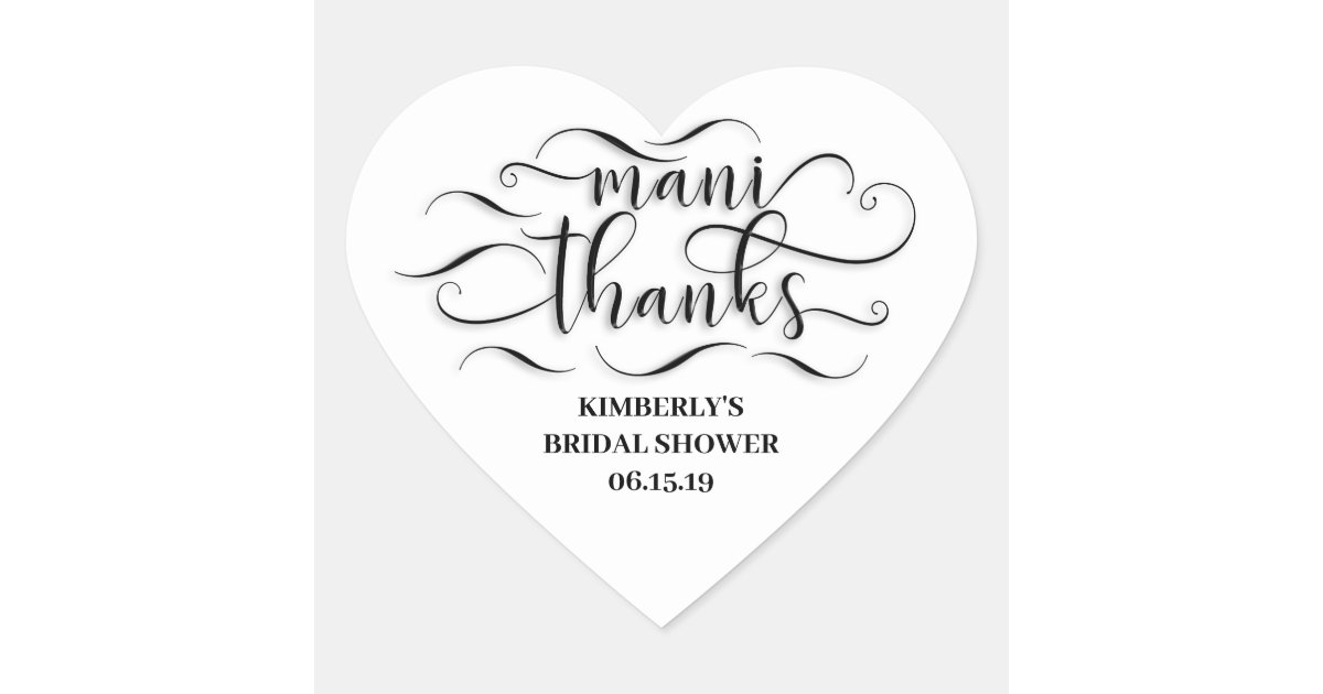 Mani Thanks - Thank You Heart Sticker | Zazzle