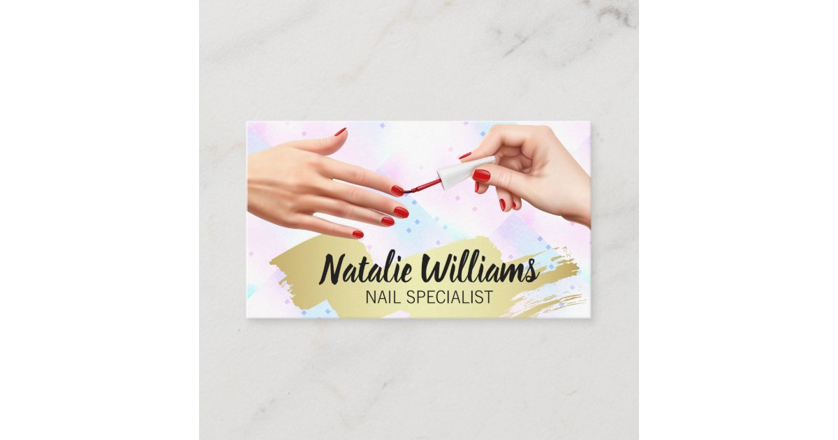 Manicure Nail Polish Hands Business Card | Zazzle