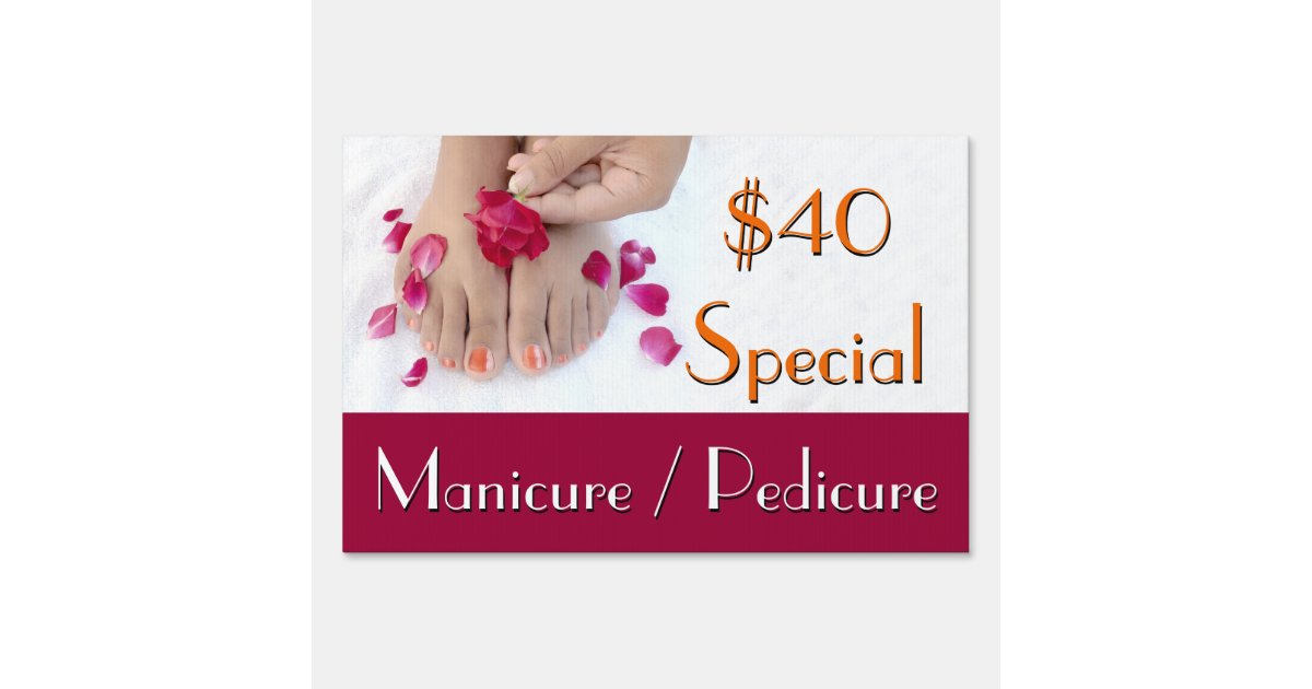 Manicure Pedicure Nail Salon Sign | Zazzle