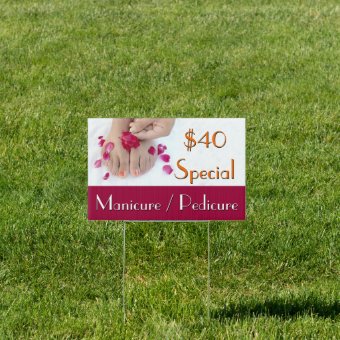Manicure Pedicure Nail Salon Sign | Zazzle