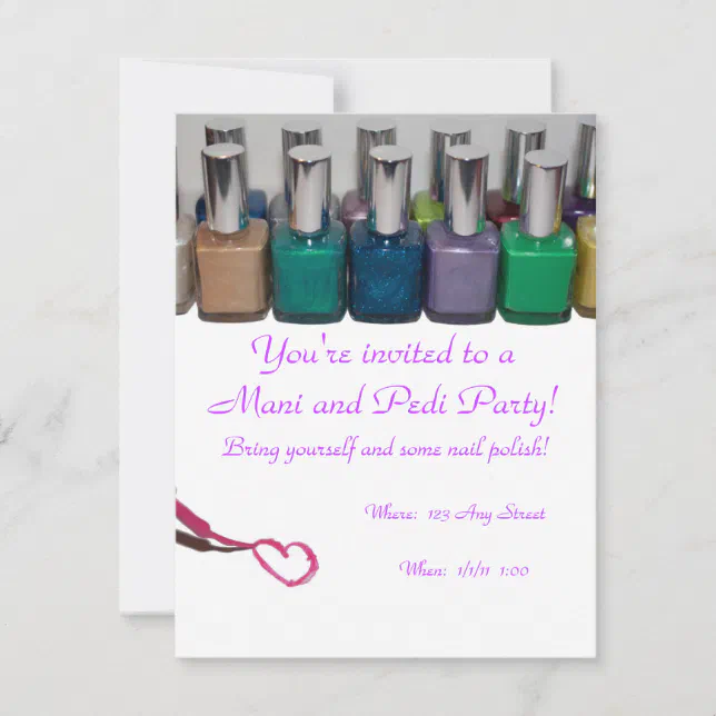 Manicure Pedicure Party Invitation | Zazzle