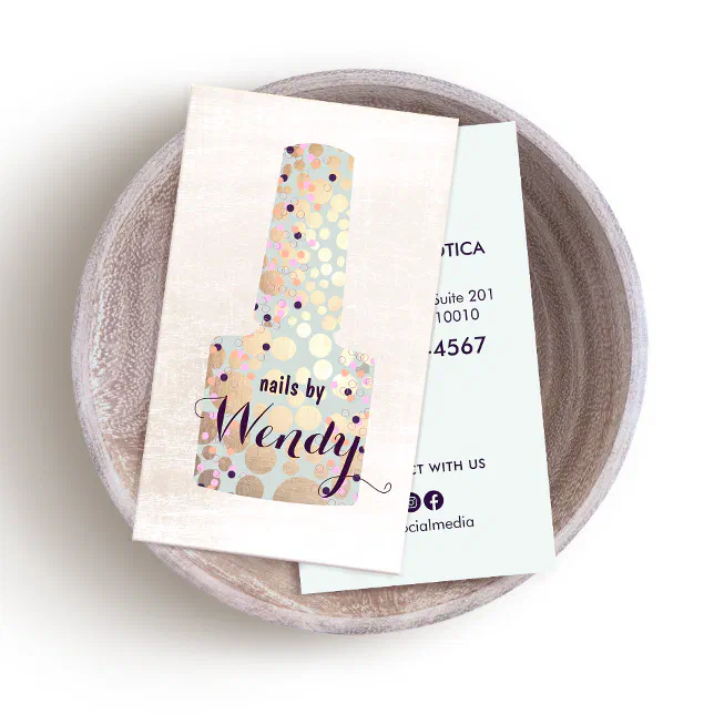 Manicurist Nail Polish Bottle Business Card | Zazzle