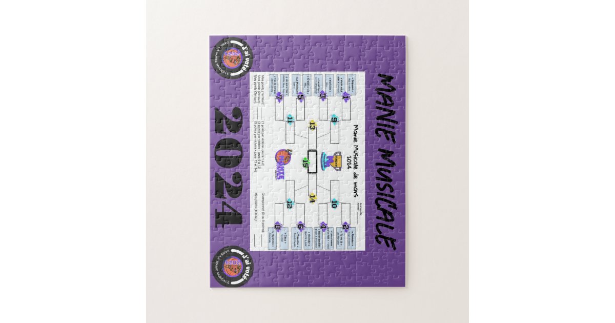 Manie Musicale 2024 Bracket Jigsaw Puzzle | Zazzle
