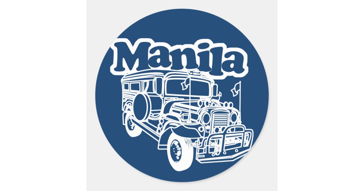 Manila Jeepney Classic Round Sticker | Zazzle