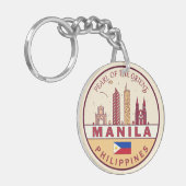 Manila Philippines City Skyline Emblem Keychain | Zazzle