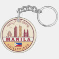 Manila Philippines City Skyline Emblem Keychain | Zazzle