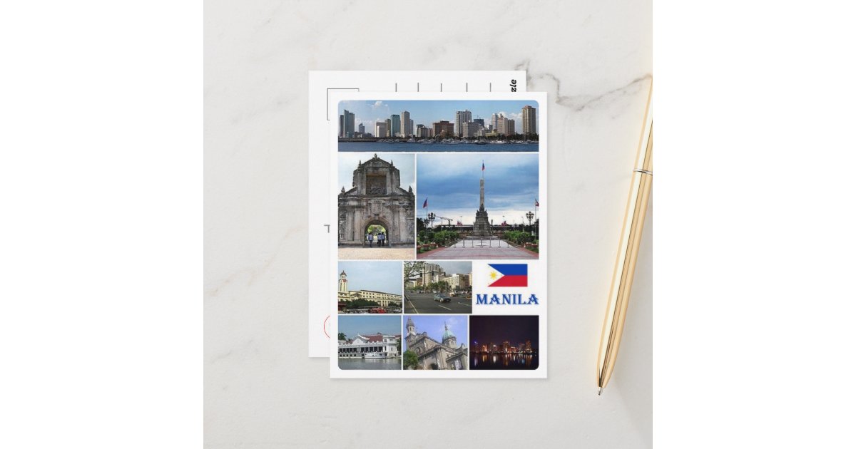 Manila - Philippines - Mosaic - Postcard | Zazzle