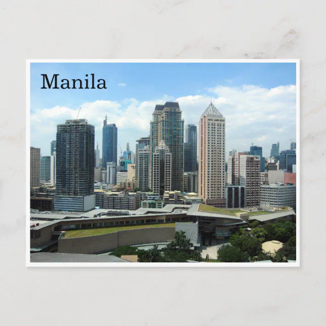 manila skyline postcard | Zazzle