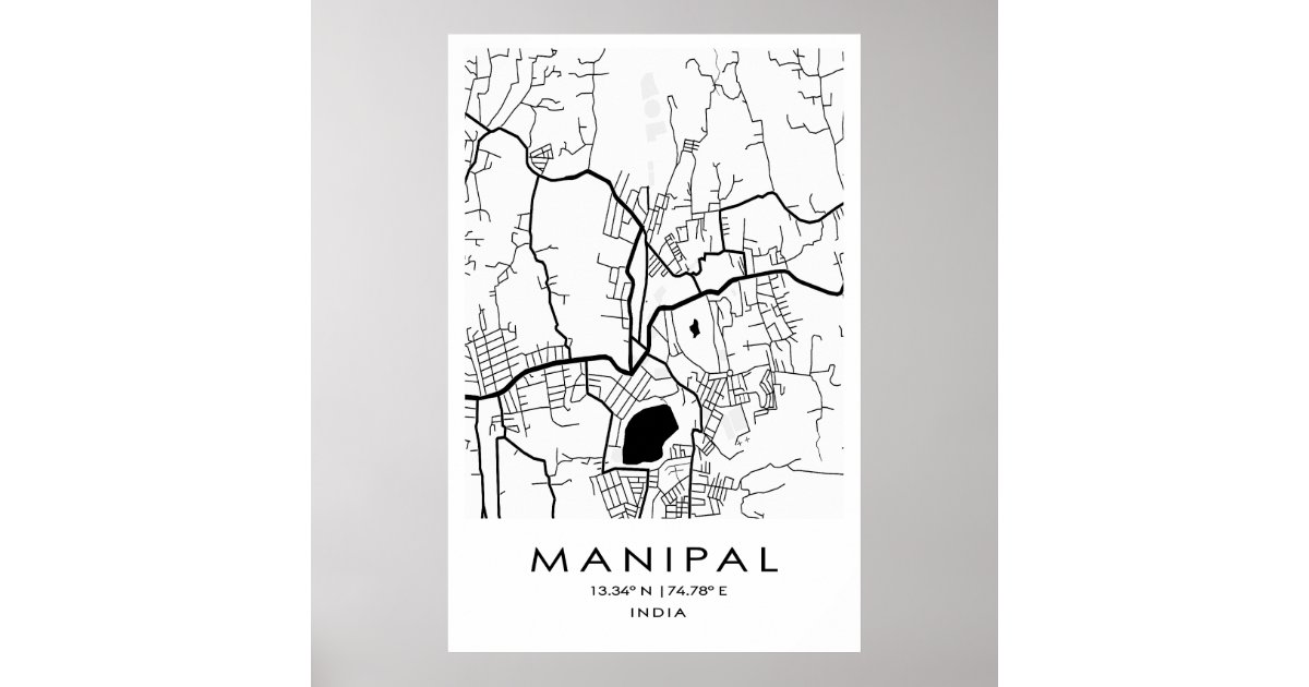 Manipal Map Poster | Karnataka| India | Zazzle