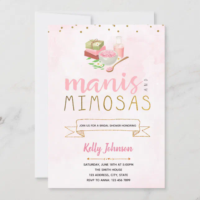 Manis and Mimosas party invitation | Zazzle