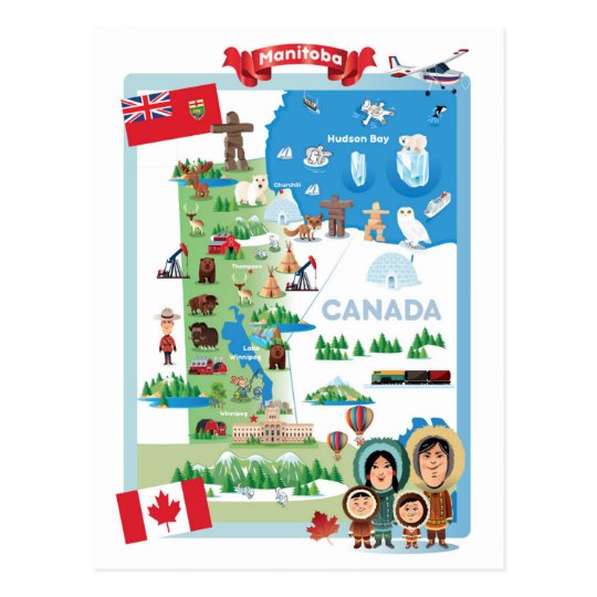 Manitoba Canada Cartoon Poster Postcard | Zazzle.com