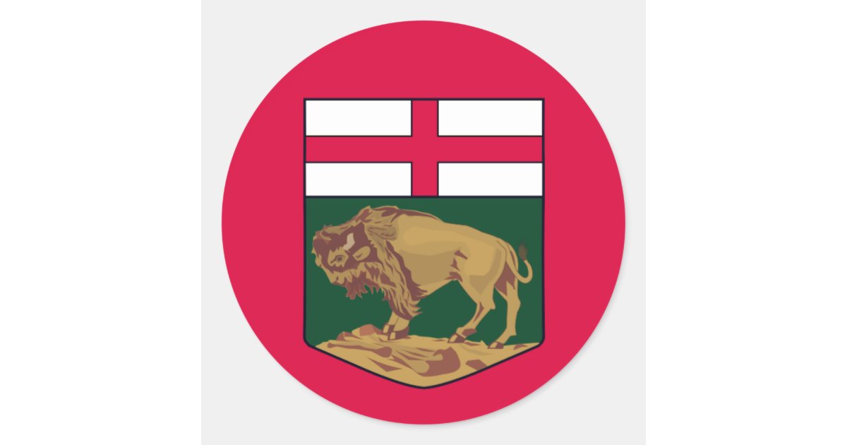 Manitoba coat of arms - CANADA Classic Round Sticker | Zazzle