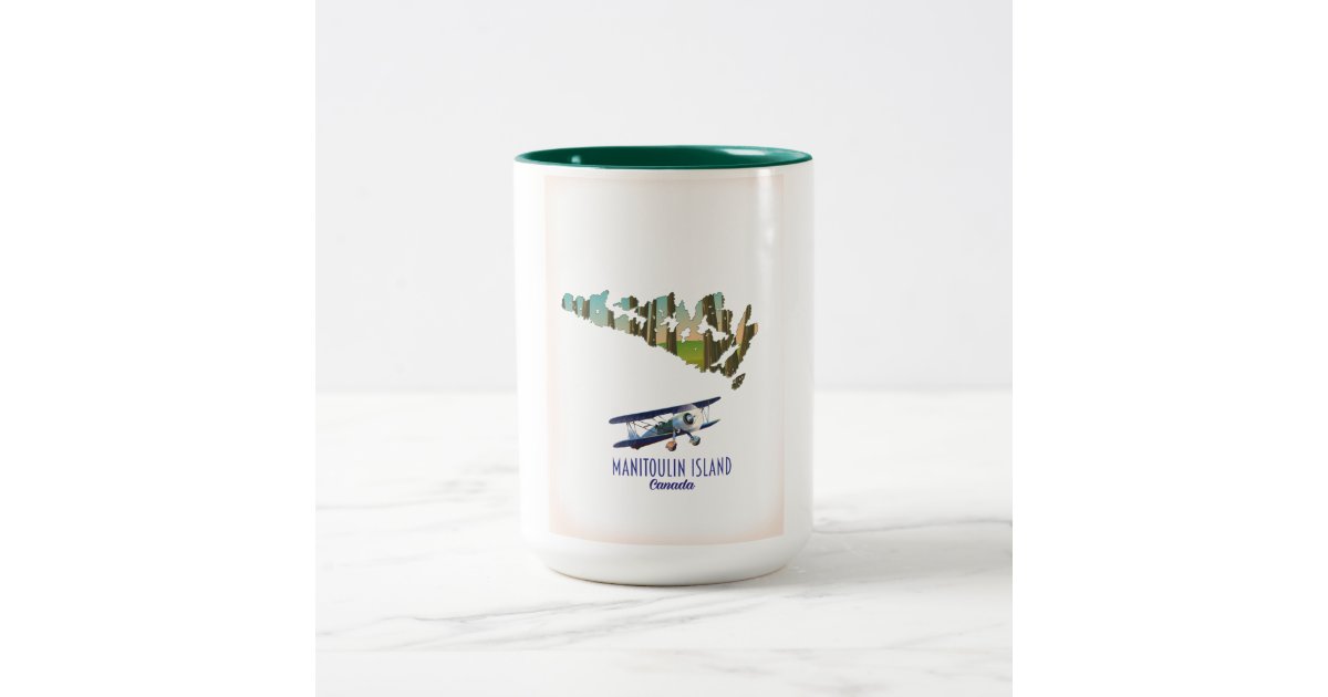 Manitoulin Island Canada map Two-Tone Coffee Mug | Zazzle