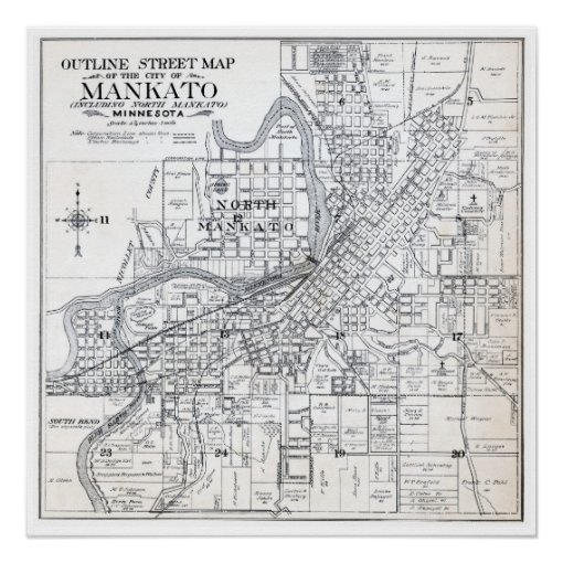 Mankato Map from 1914 Poster | Zazzle