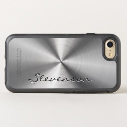 Manly Metallic Radial Stainless Steel Look Otterbox iPhone Case | Zazzle