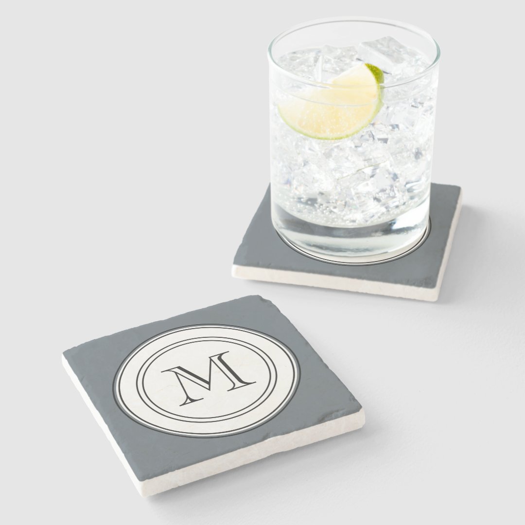 Manly Monogram Marble Coasters | Zazzle