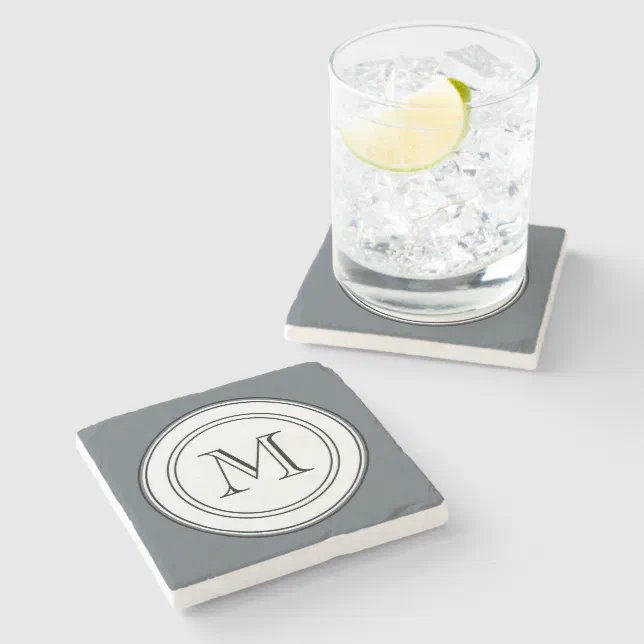 Manly Monogram Marble Coasters | Zazzle