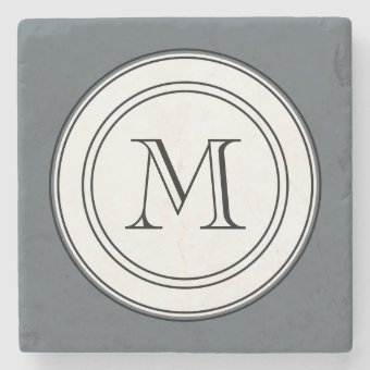 Manly Monogram Marble Coasters | Zazzle
