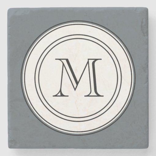 Manly Monogram Marble Coasters | Zazzle