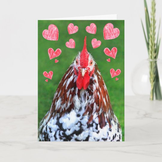 Manly Romantic Rooster Birthday Card | Zazzle.com
