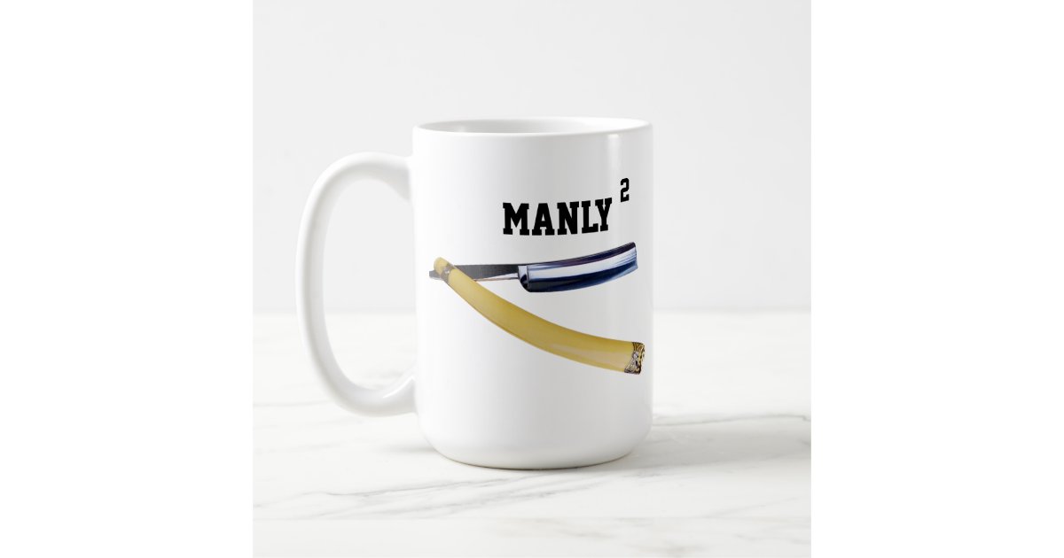 MANLY SQUARED MONOGRAMED SHAVING MUG | Zazzle